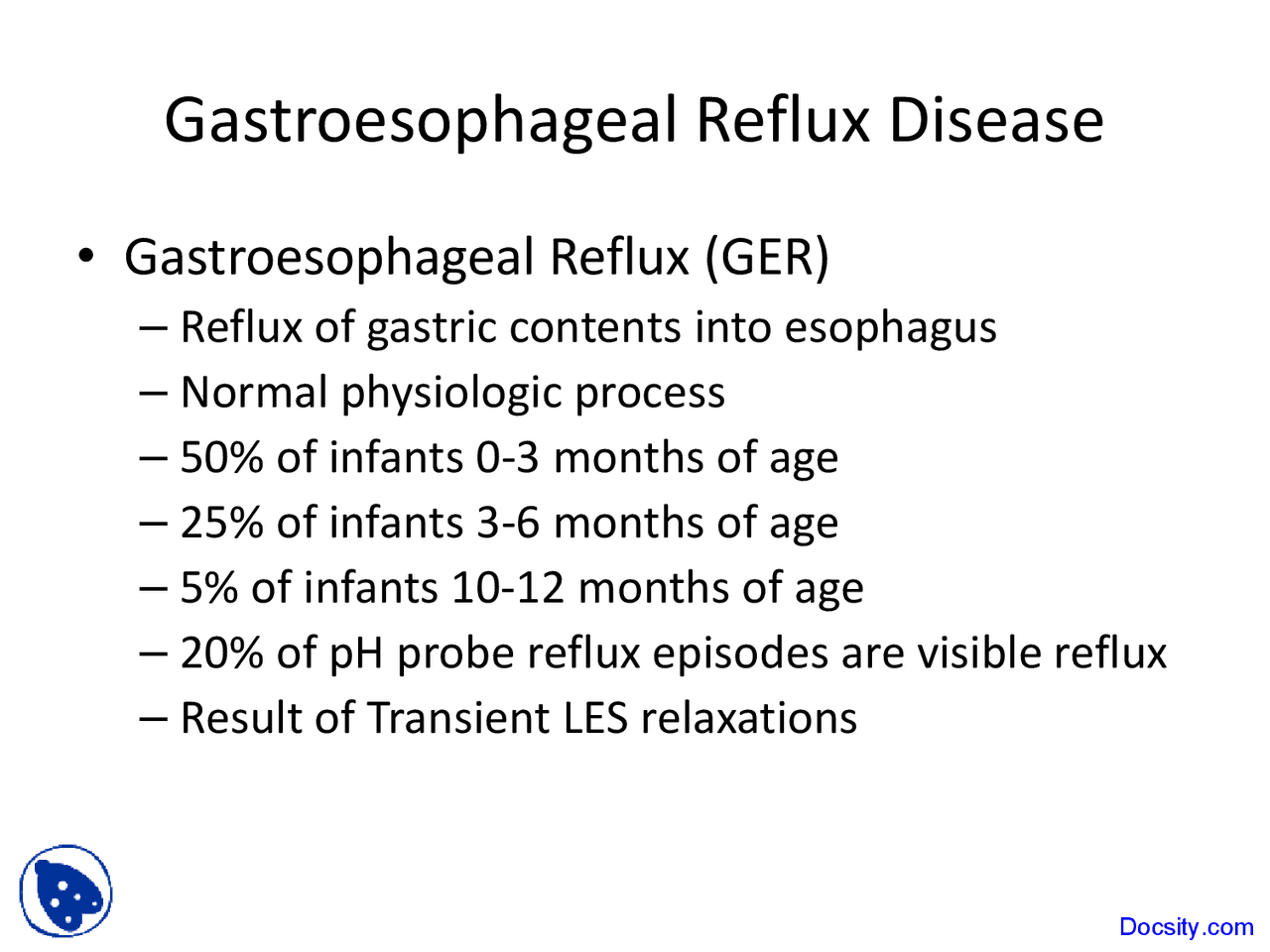 Gastroesophageal Reflux Disease - Otolaryngology - Lecture Slides - Docsity