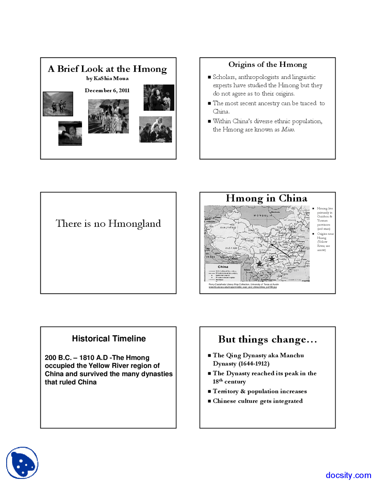 Hmong Presentation Social Movements Lecture Slides Docsity