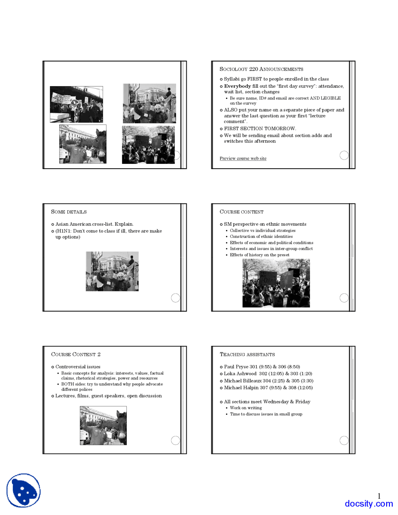 Grading Social Movements Lecture Slides Docsity