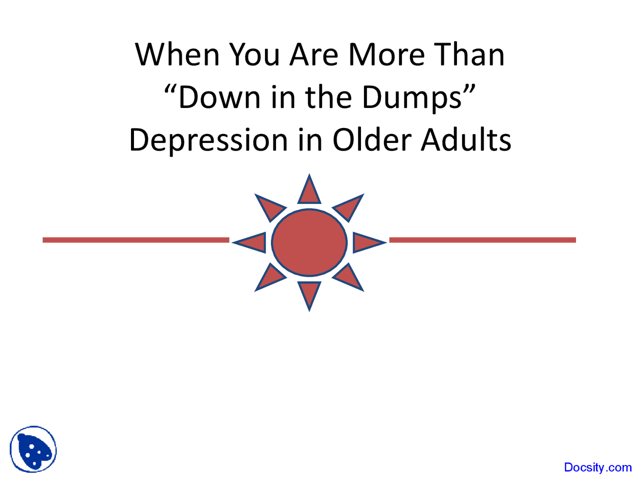 Depression In Older Adults Psychiatry Lecture Slides Docsity