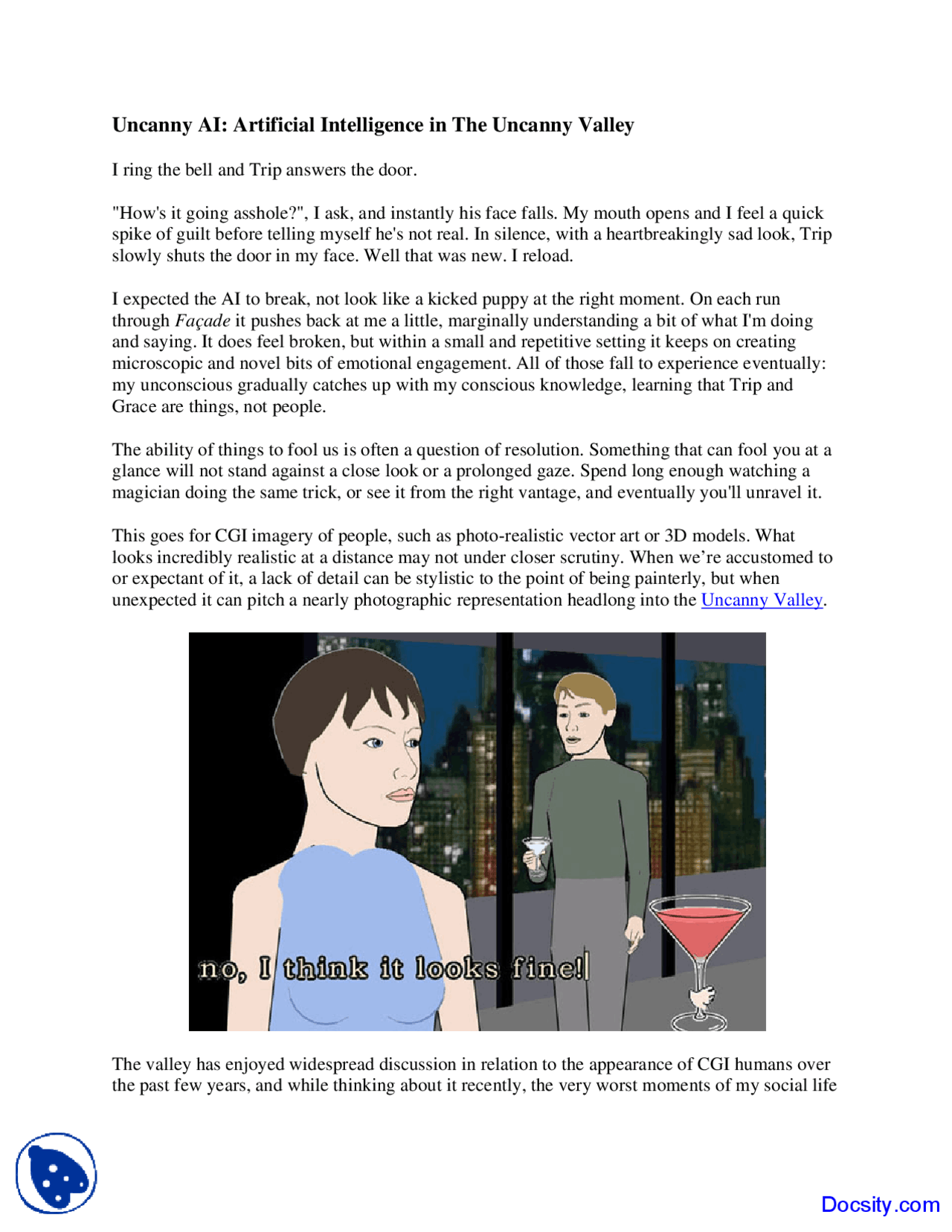 Artificial Intelligence Psychology Of Games Lecture Notes Docsity