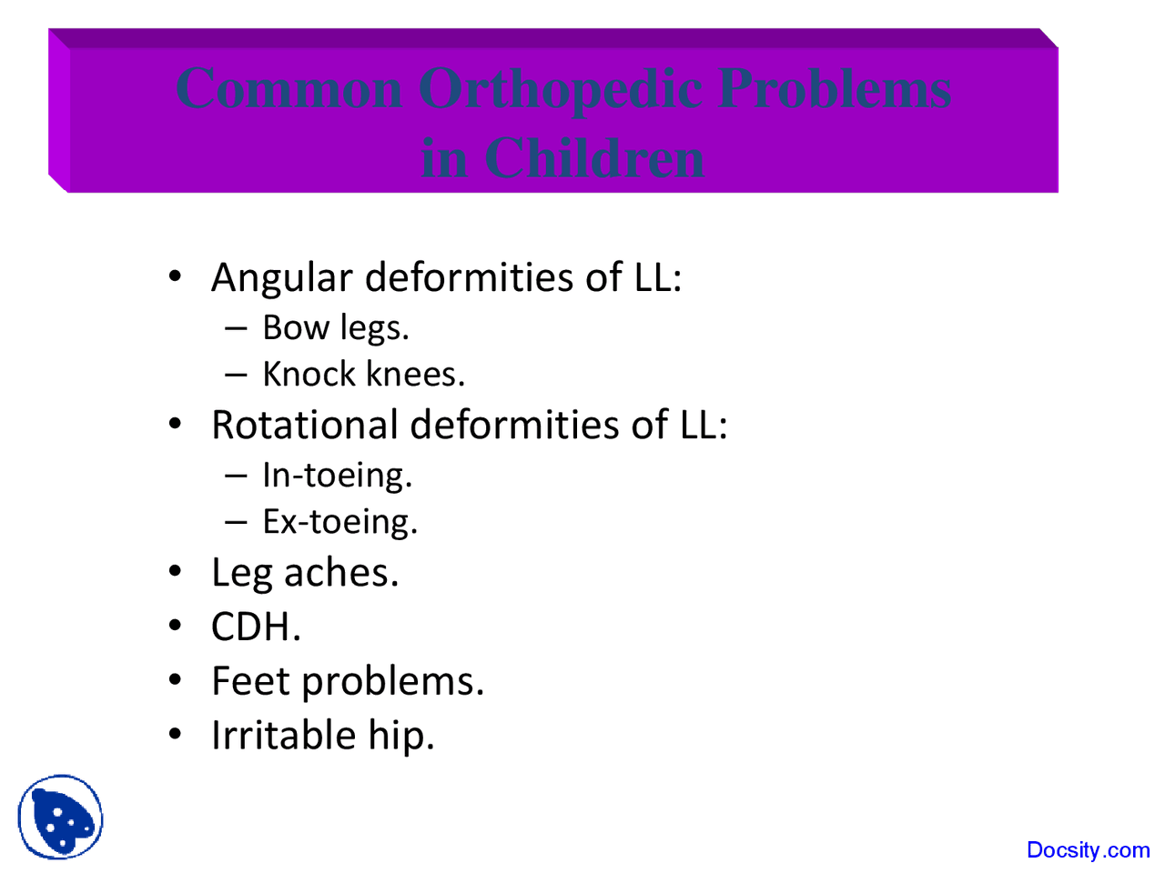 Common Orthopedic Problems in Children - Pediatric Orthopedics ...