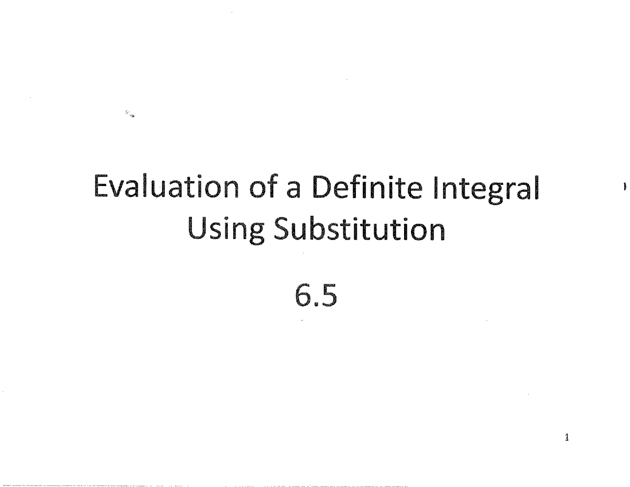 Evaluation Of A Definite Integral Using Substitution Handwritten