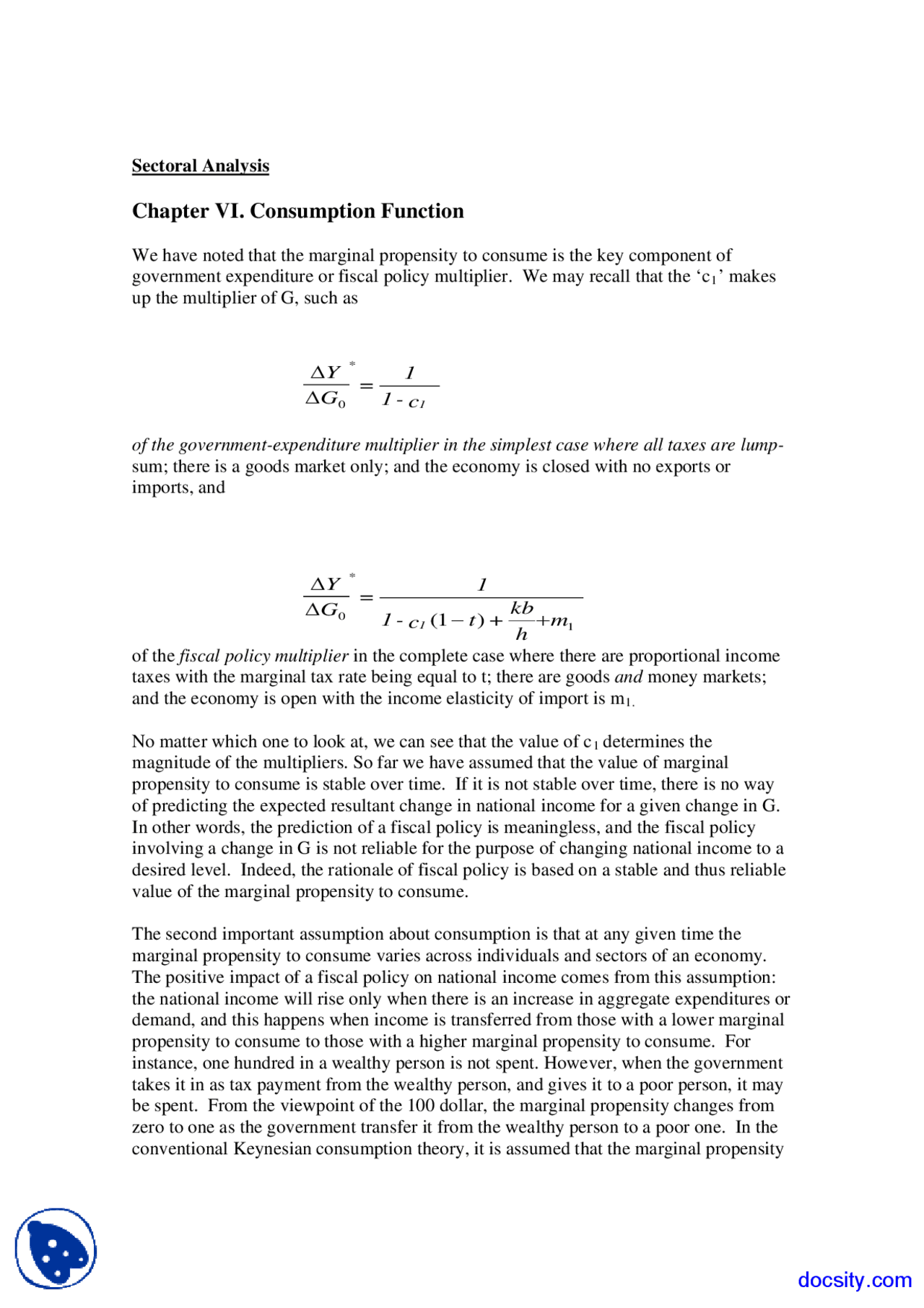 Consumption Function - Intermediate Macroeconomics - Lecture Notes ...