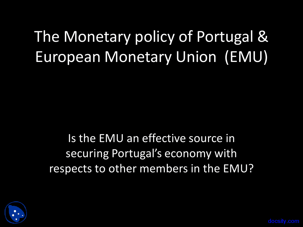 Monetary Policy Monetary Economics Lecture Slides Docsity