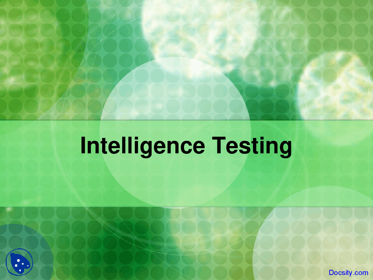 Intelligence Testing - Public Health and Psychology - Lecture Slides ...