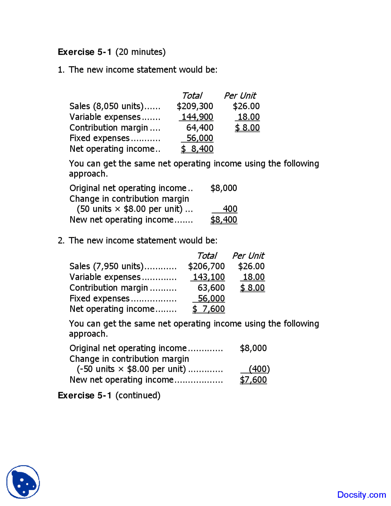 New Income Statement - Intermediate Accounting - Homework - Docsity