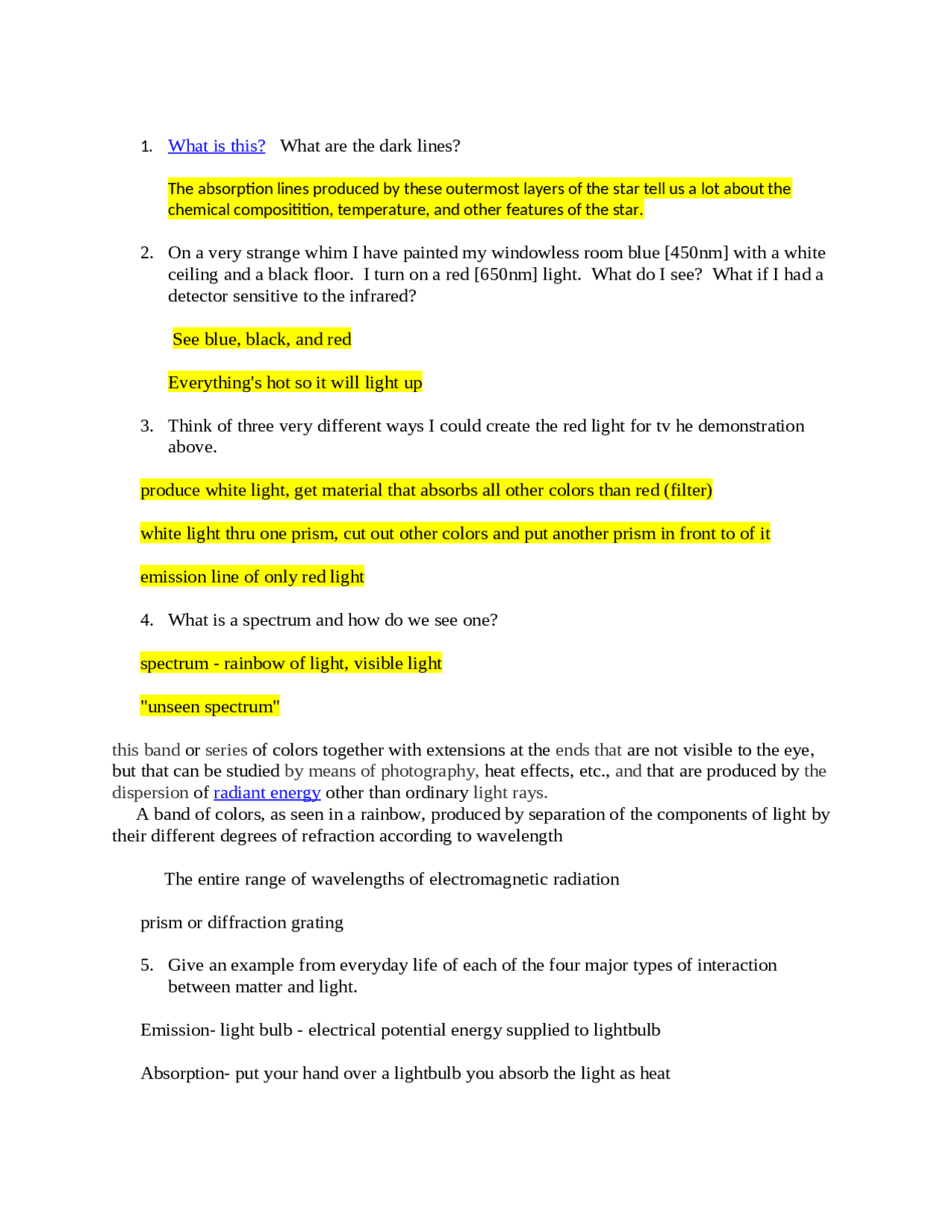 What Are The Dark Lines Astronomy Of The Solar System Notes Astr