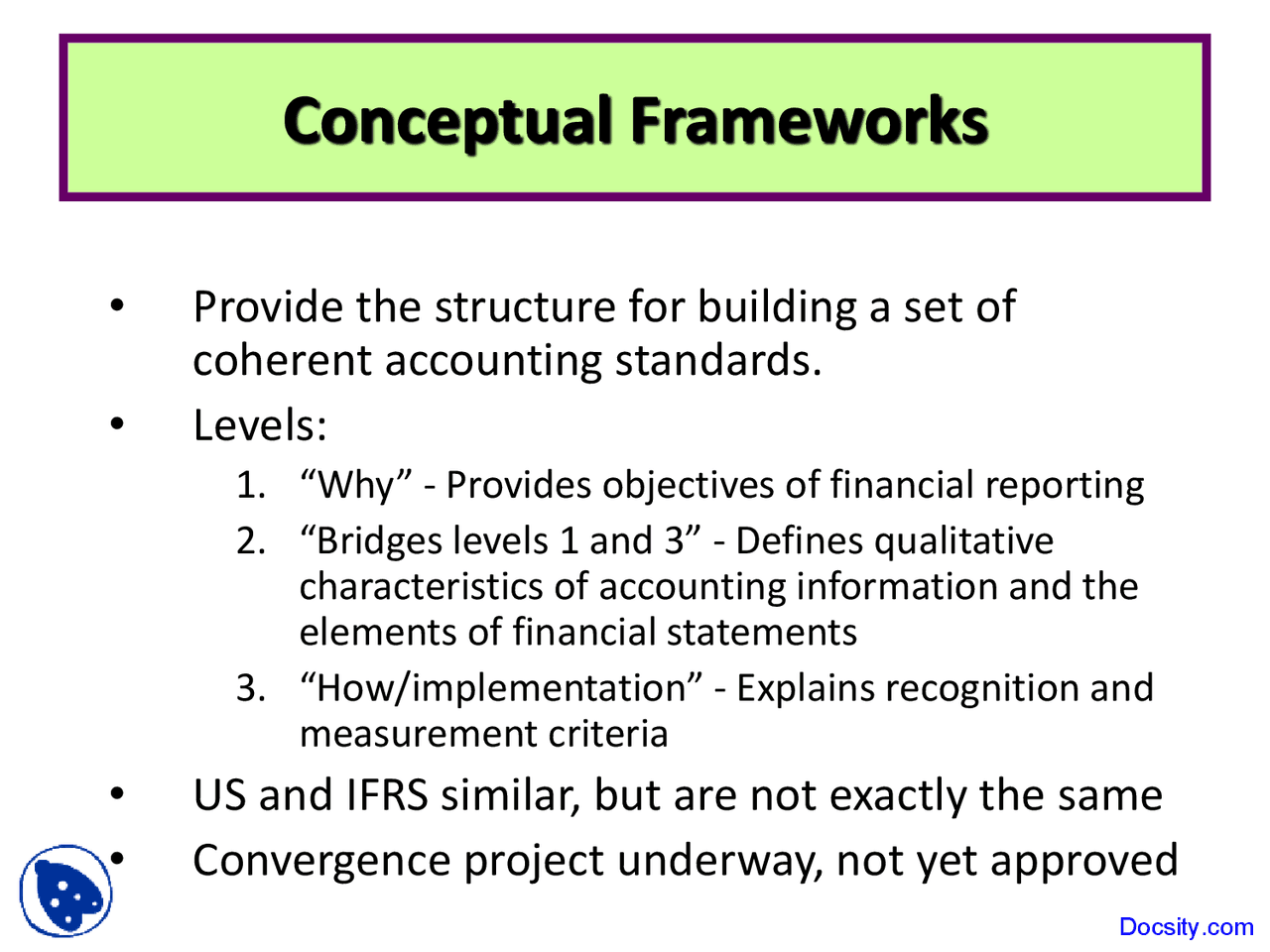 Conceptual Frameworks - Financial Accounting and Reporting - Lecture ...