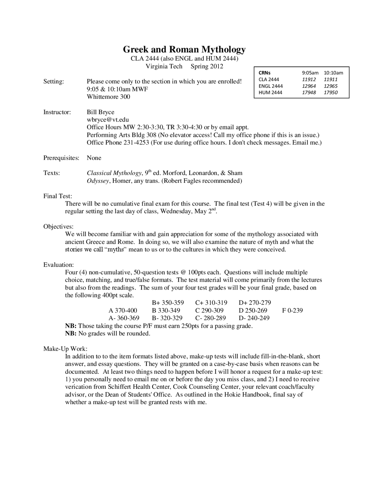 Material Notes for Exam Review - Greek and Roman Myth | CLA 2444 - Docsity