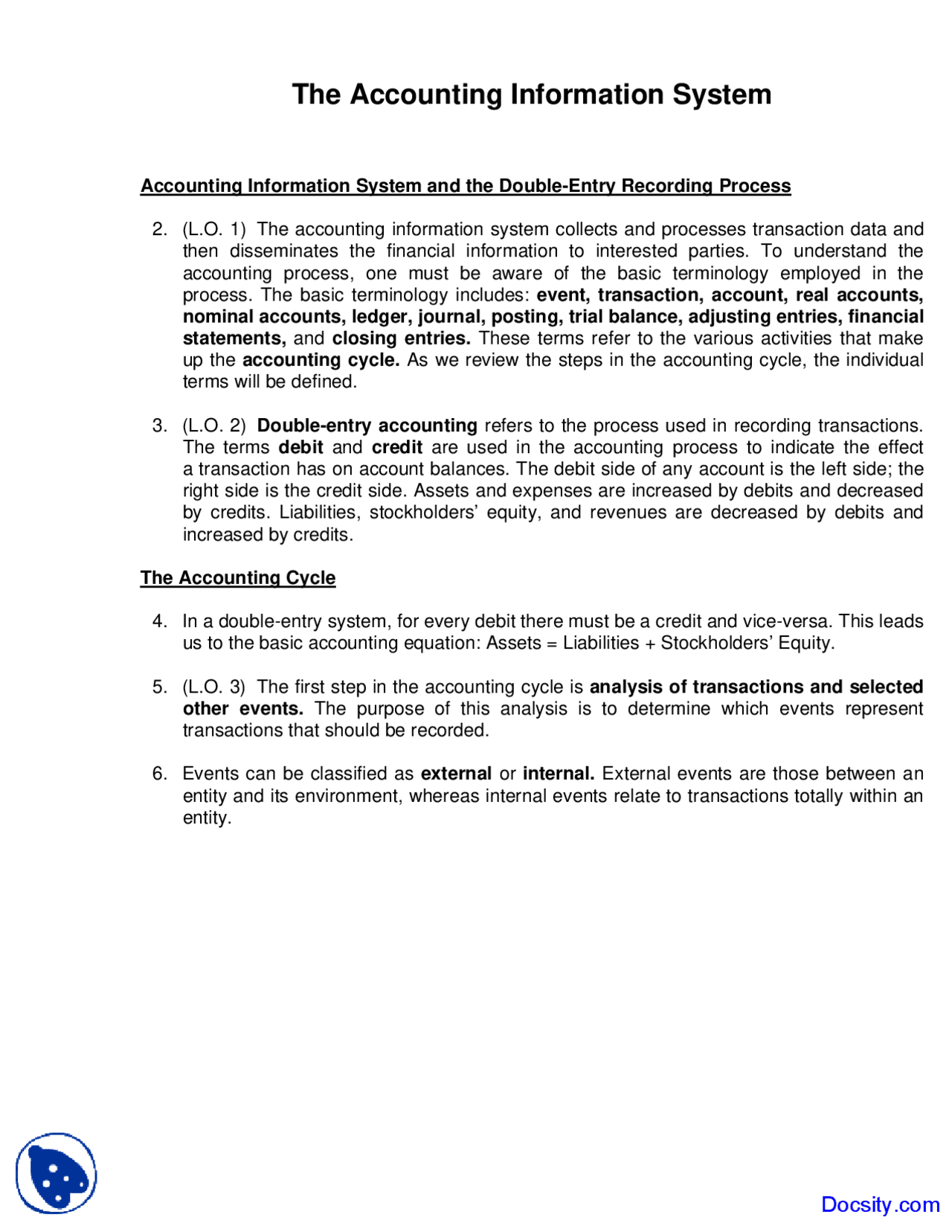 Accounting Information System Intermediate Accounting Lecture Notes
