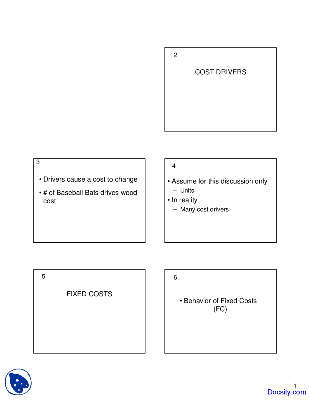 Cost Drivers - Cost Accounting - Lecture Slides - Docsity