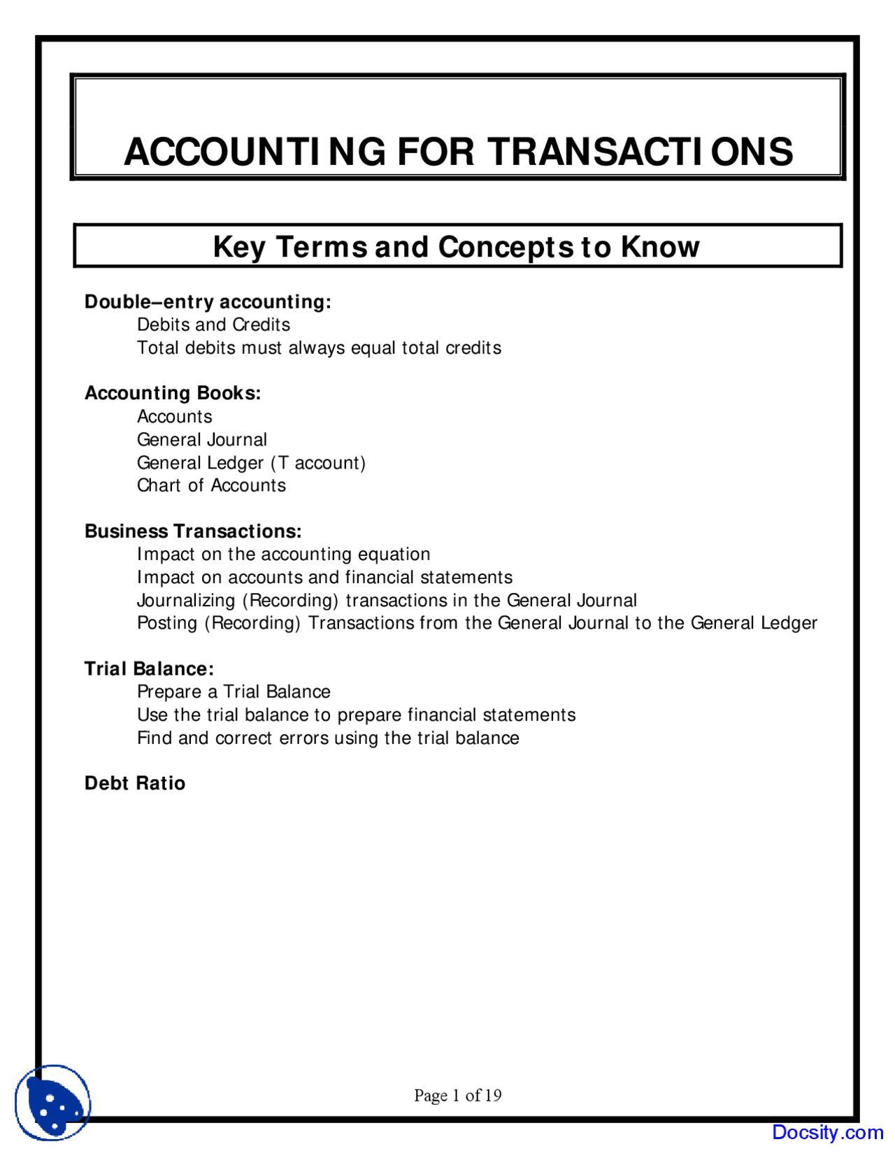 Accounting for Transactions - Financial Accounting - Lecture Notes ...