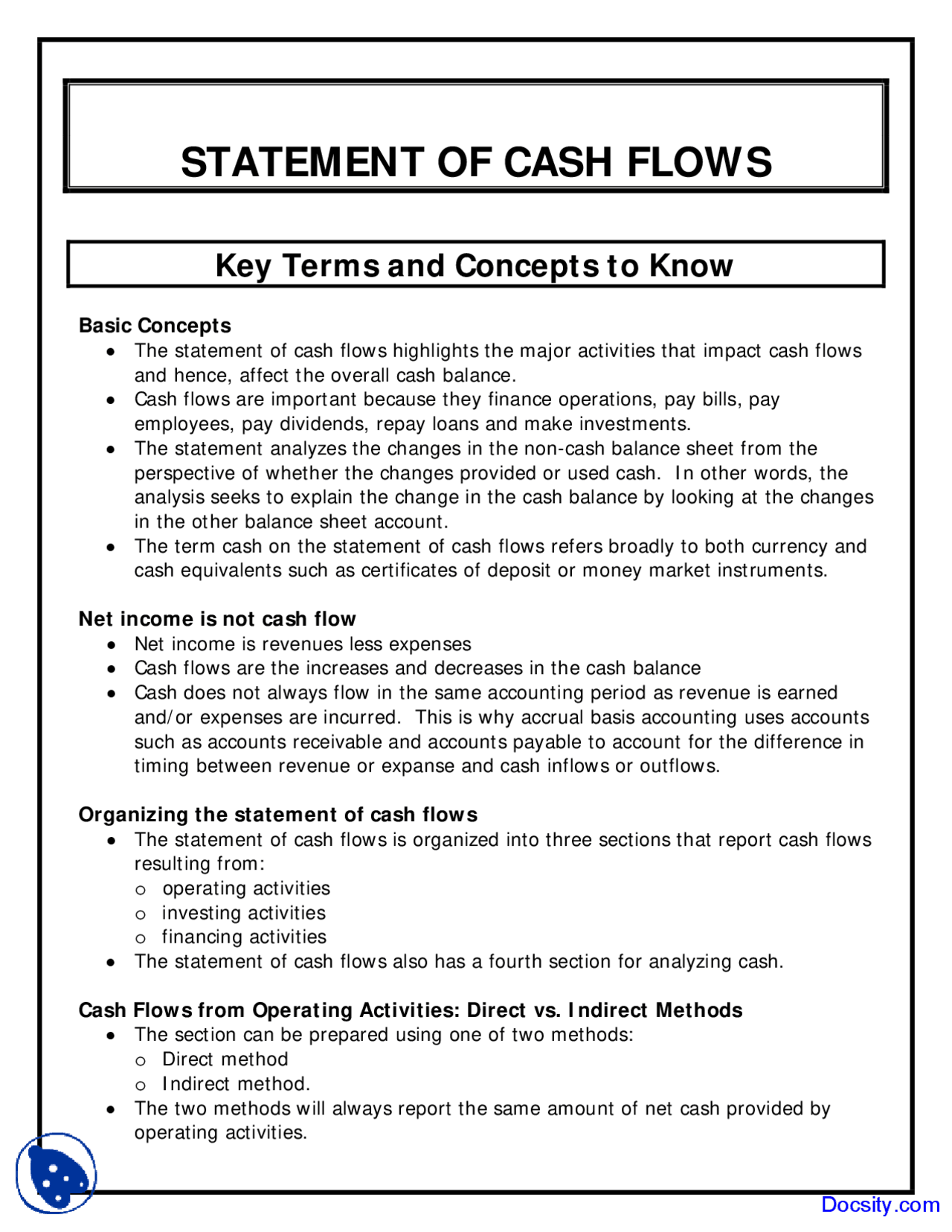 Statement Of Cash Flows System Designs In Accounting Lecture Notes