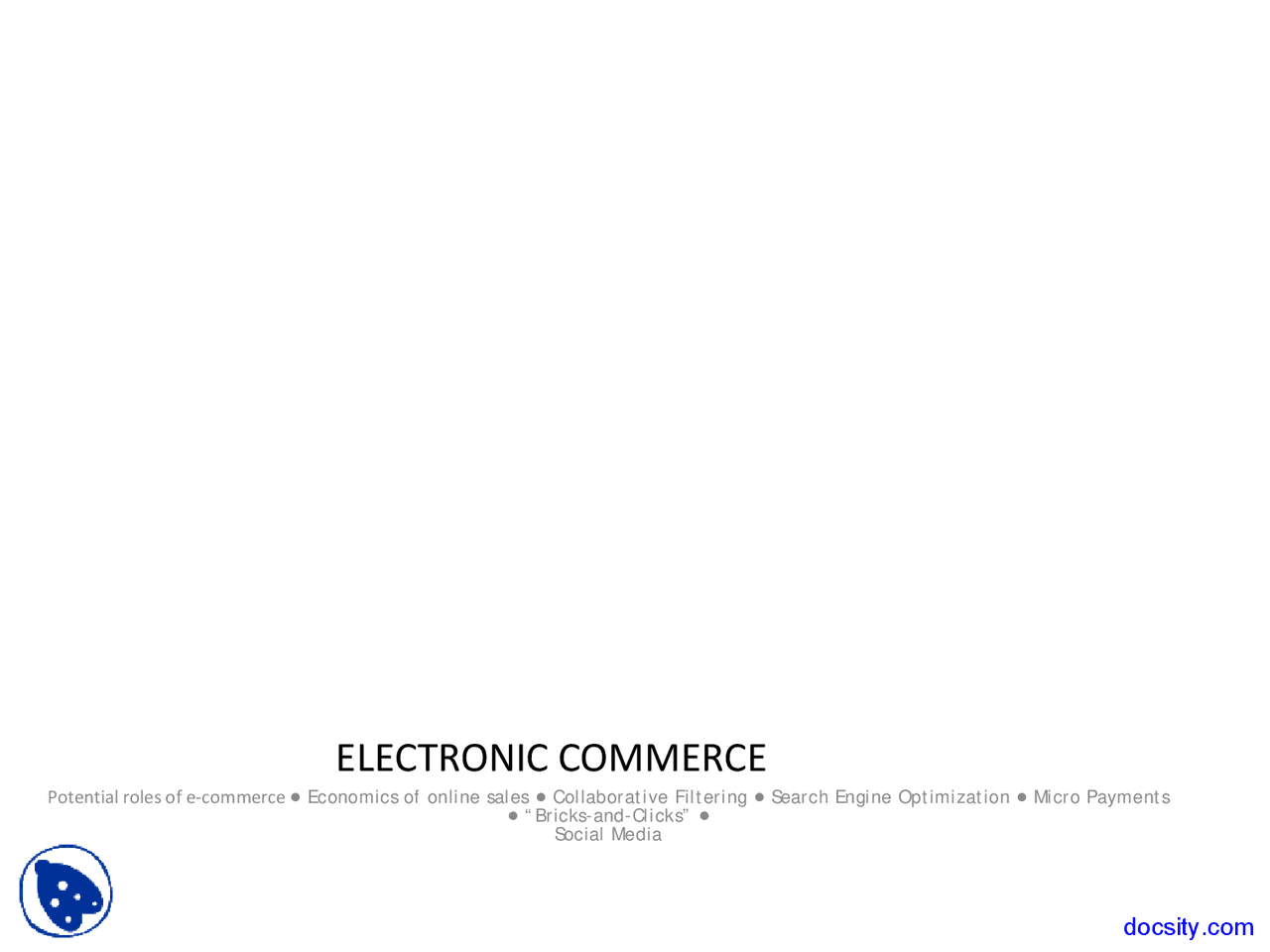 Electronic Commerce Basic Marketing Lecture Slides Docsity