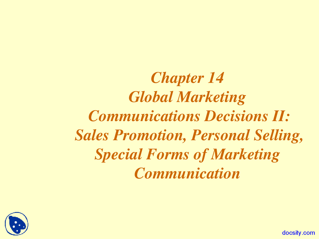 Special Forms Of Marketing Global Economics Lecture Slides Docsity
