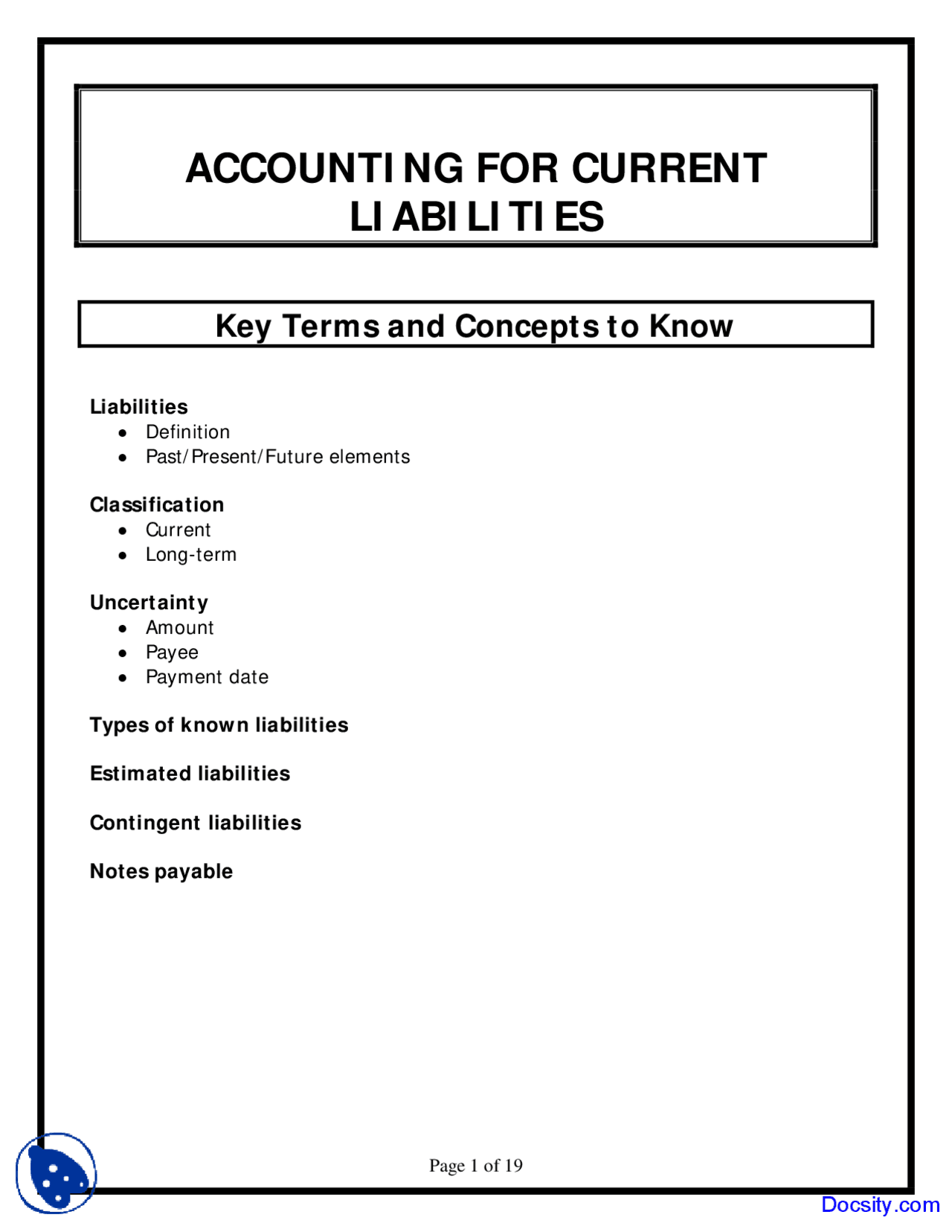 Accounting For Current Liabilities Financial Accounting Lecture