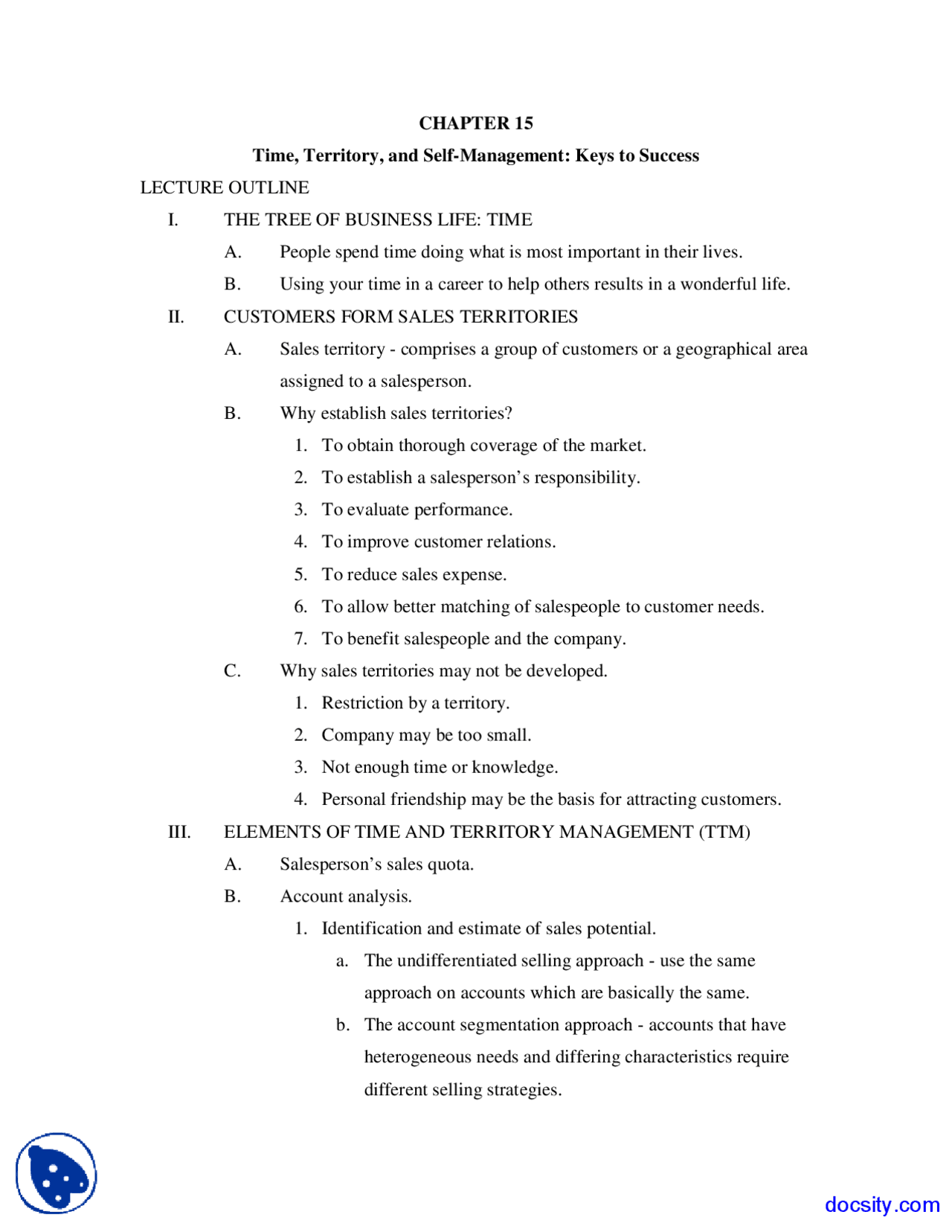 Keys To Success Fundamentals Of Selling Lecture Notes Docsity