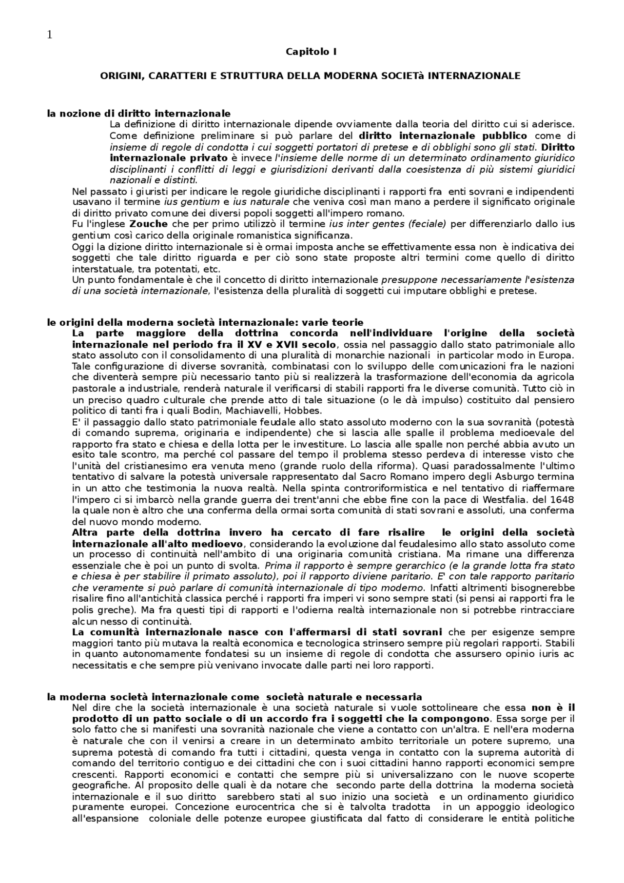 Treves Diritto Internazionale Riassunto Docsity
