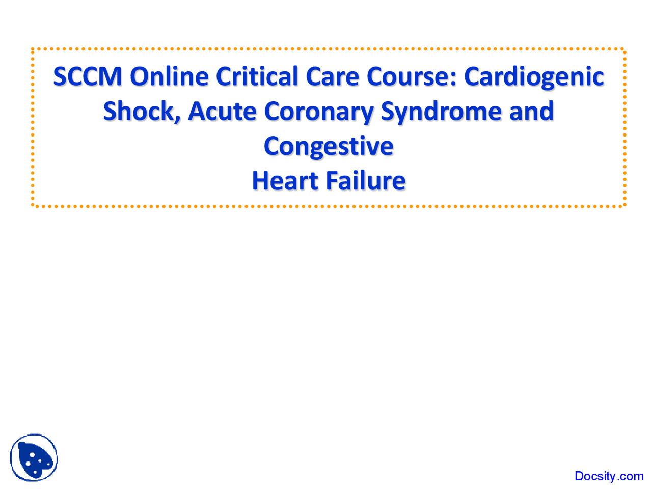 Cardiogenic Shock - Surgery - Lecture Slides | Diapositivas Cirugía ...