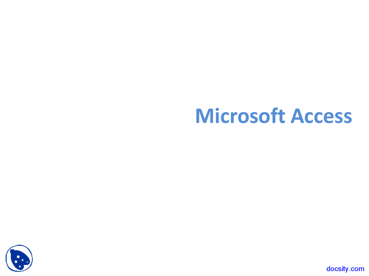 Microsoft Access Electrical Learning Lecture Slides Docsity