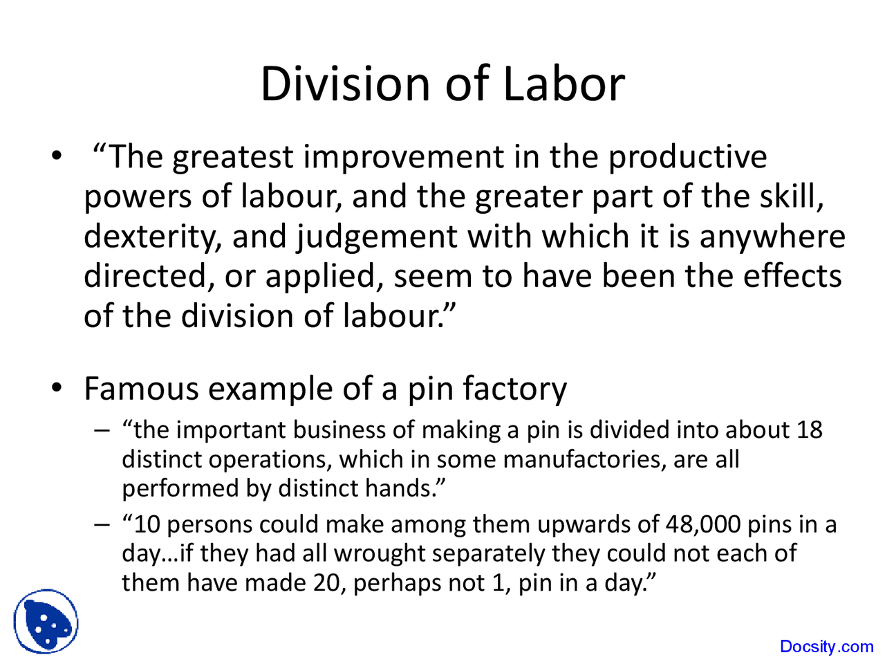 Division Of Labor Principles Of Management Lecture Slides Docsity Division Of Labor Principles Of Management Lecture Slides Docsity