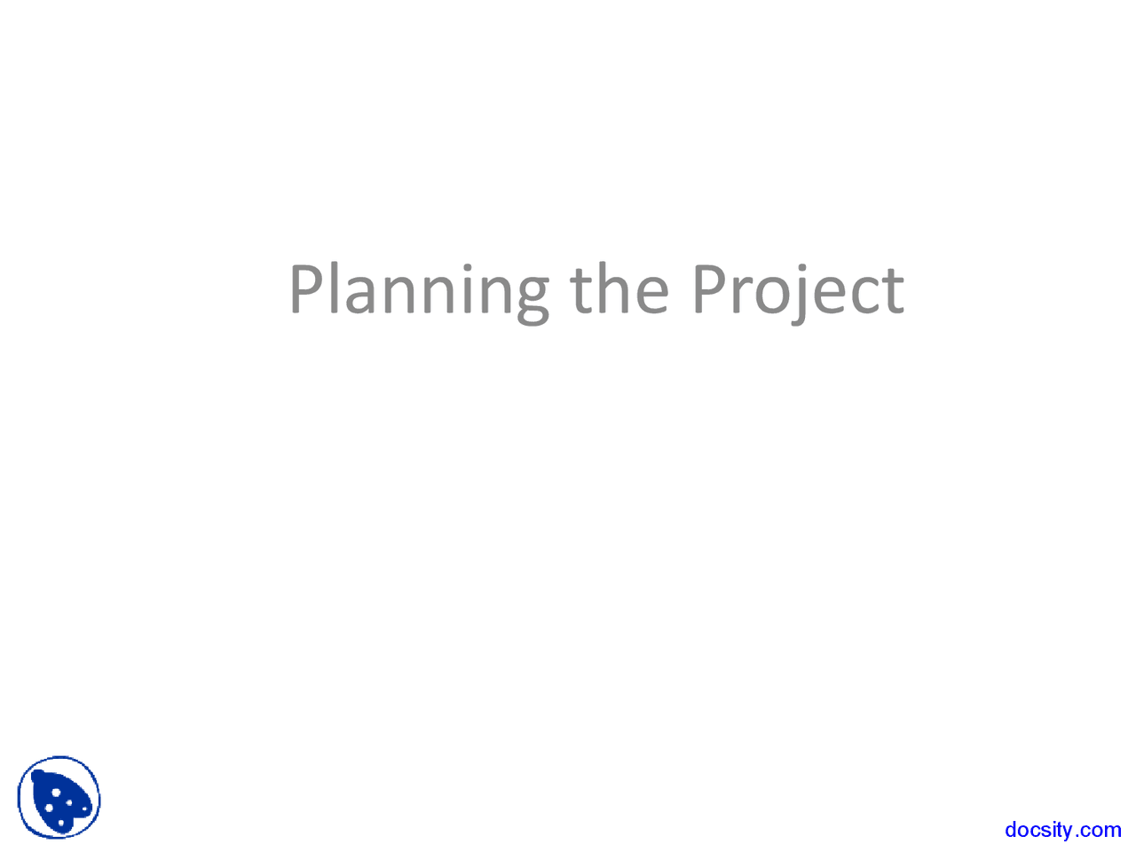Planning The Project Operation Management Lecture Slides Docsity