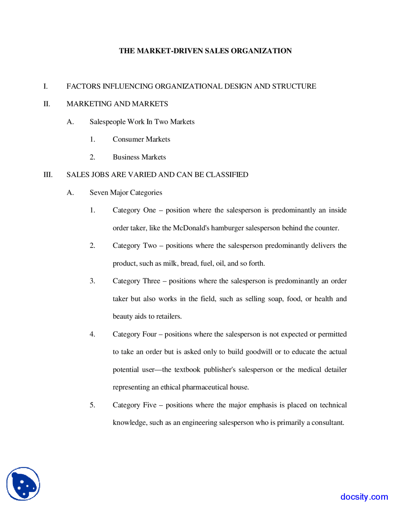 Salespeople Work - Sales Management - Lecture Notes | Study notes Sales ...