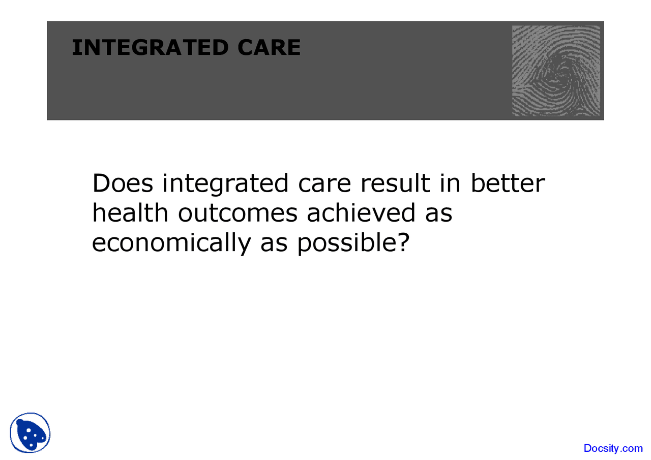 Integrated Care: Terminology, Concepts, and Effectiveness | Slides ...