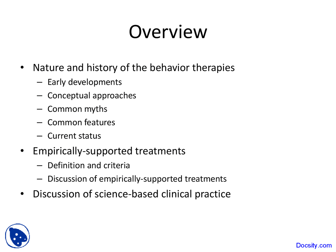 History of the Behavior Therapies - Behaviour Therapy - Lecture Slides ...