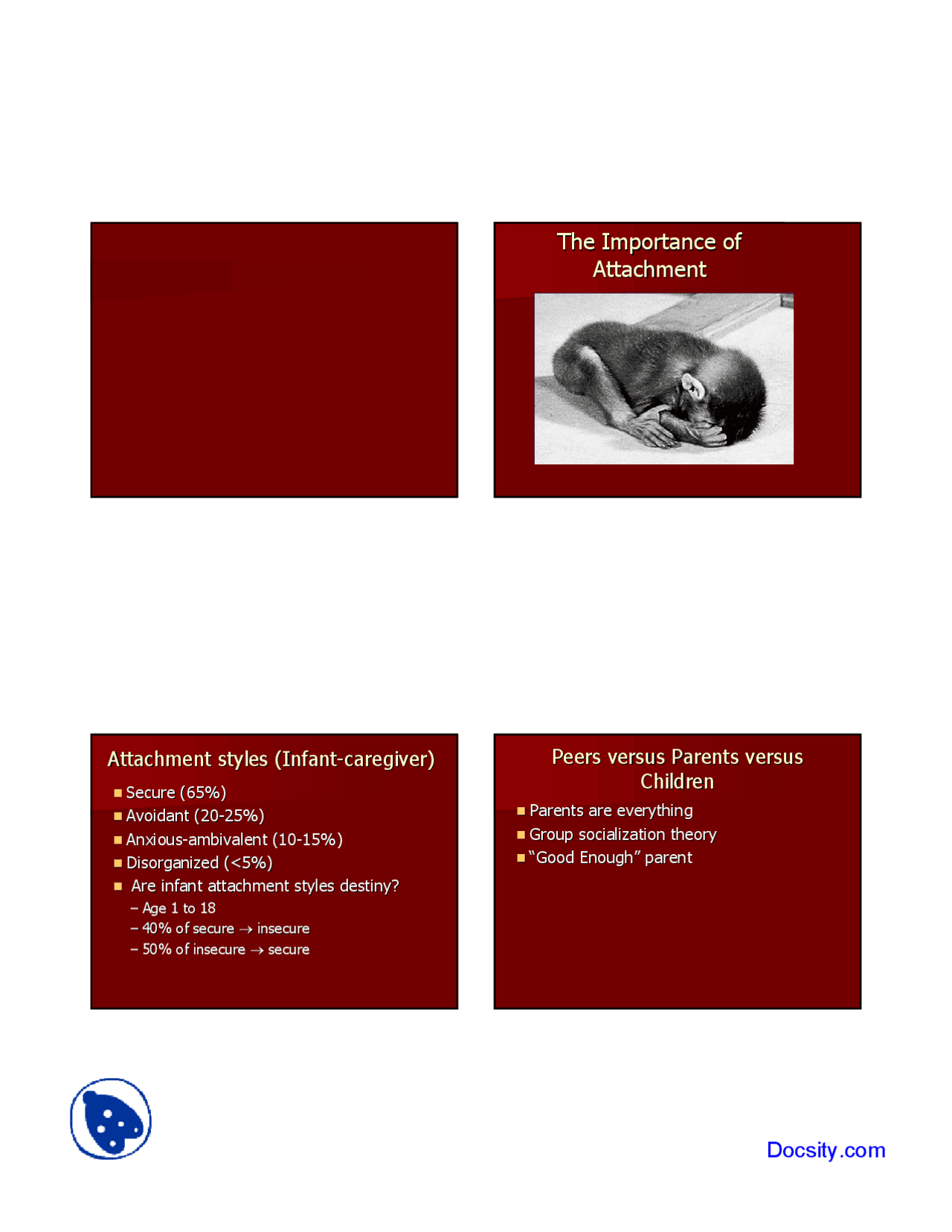 Importance Of Attachment Fundamentals Of Psychology Lecture Slides