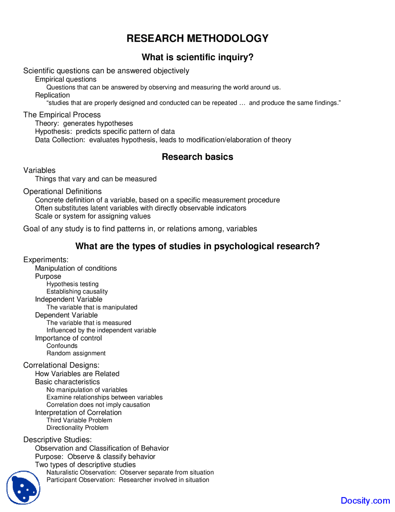 types-of-studies-fundamentals-of-psychology-lecture-notes-study