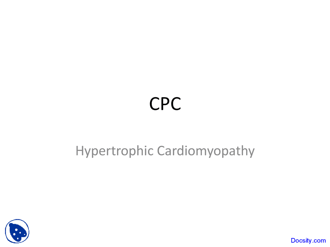 Hypertrophic Cardiomyopathy Pediatrics Lecture Slides Docsity