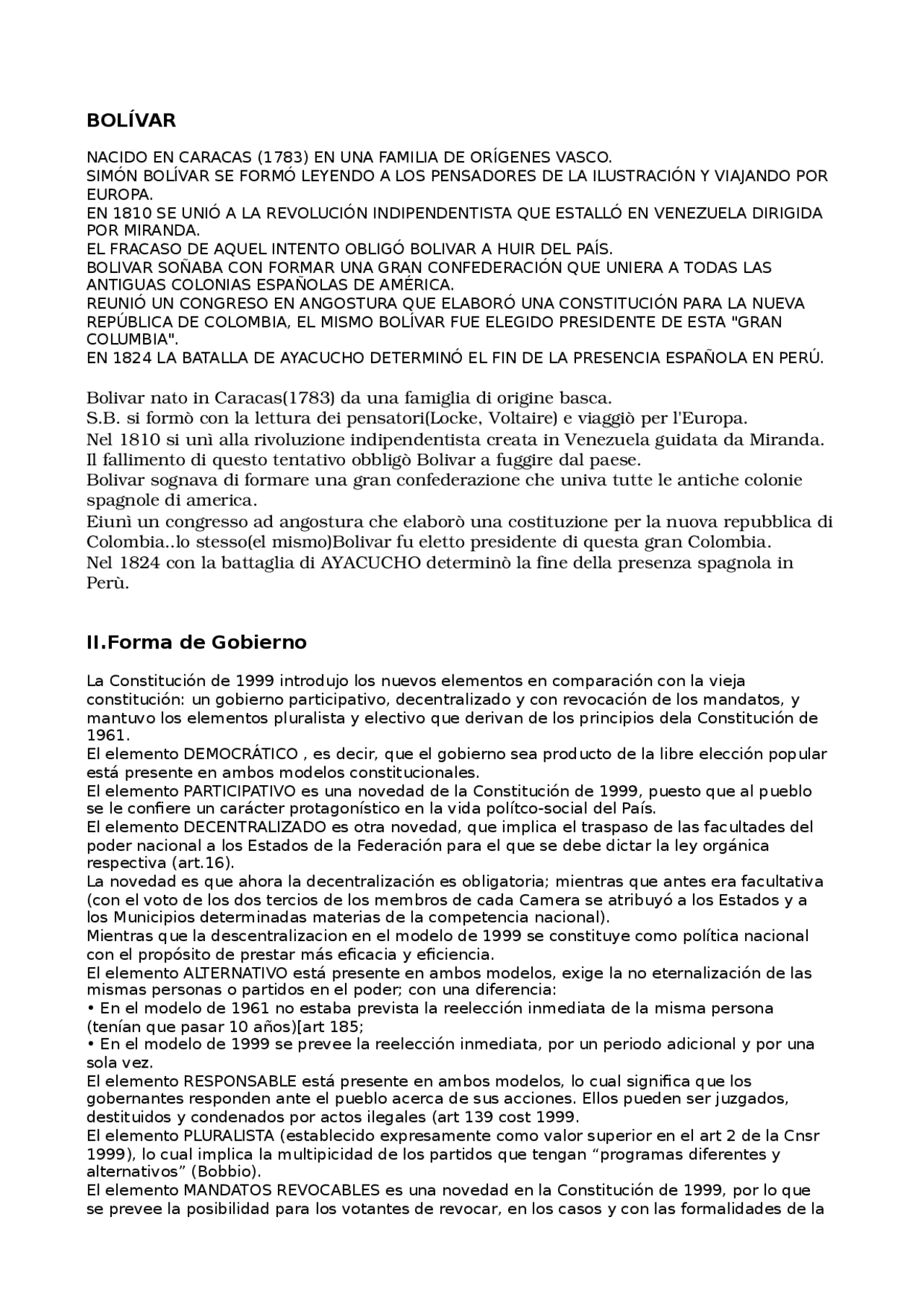 Esame Spagnolo 1 Docsity