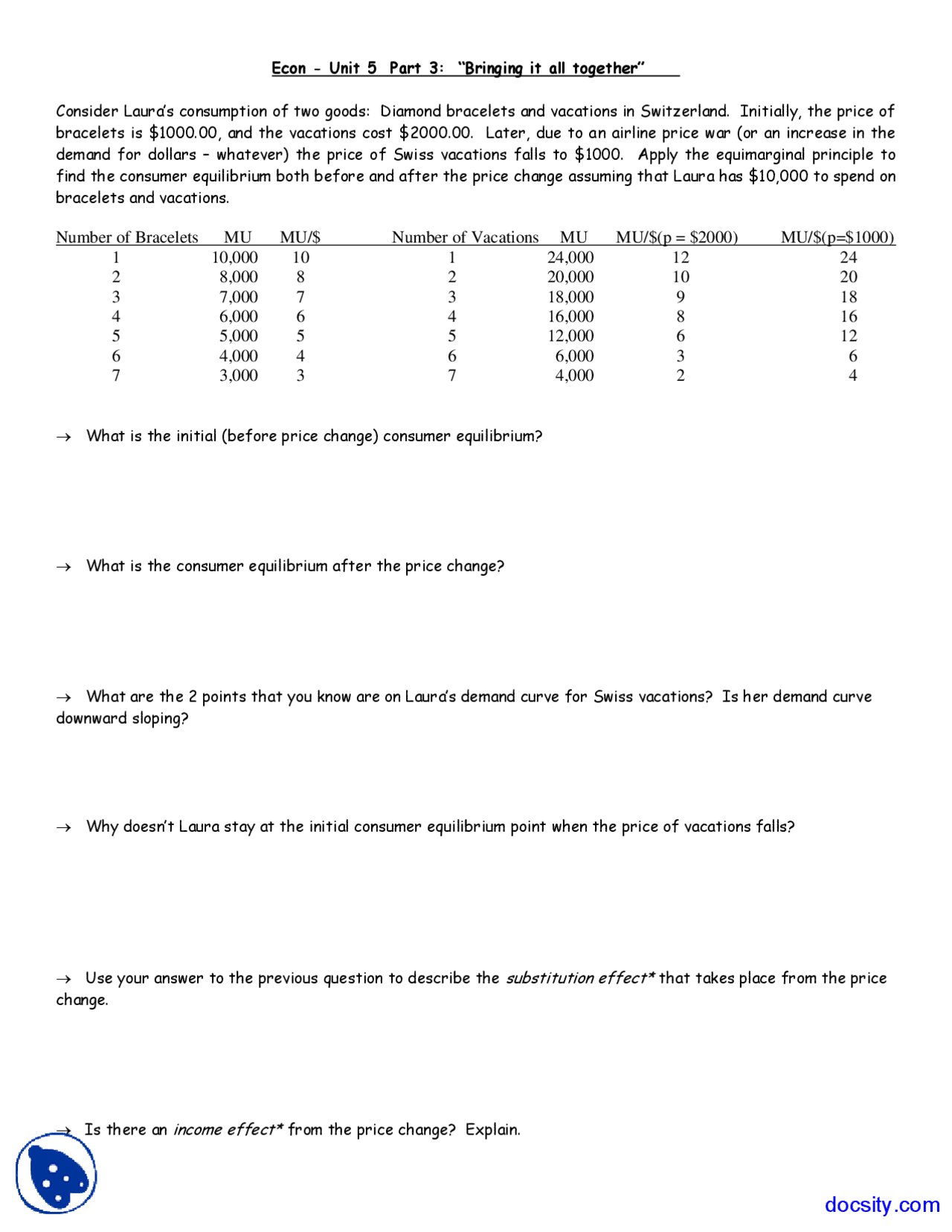 Consumer Equilibrium Principles Of Microeconomics Lecture Notes