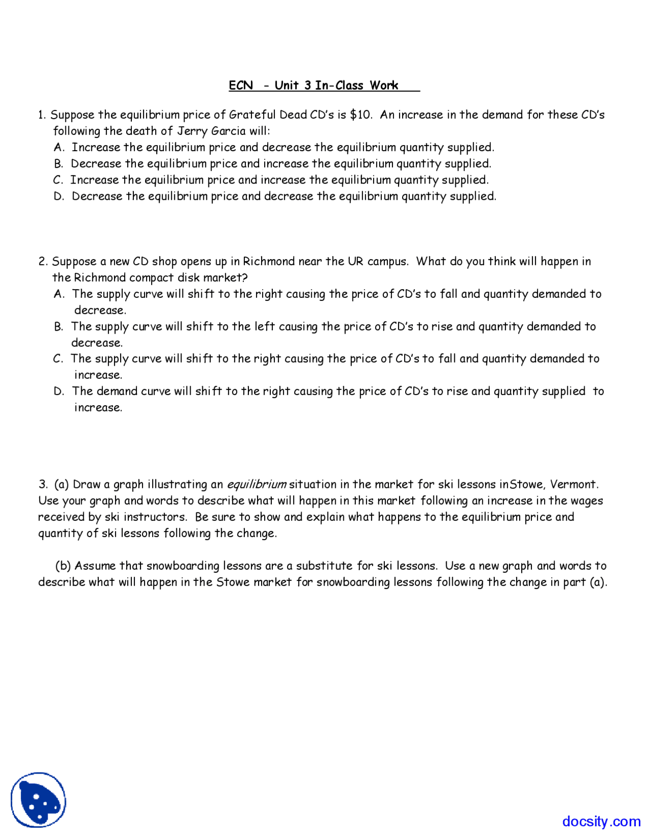 Practice Principles Of Microeconomics Assignment Docsity