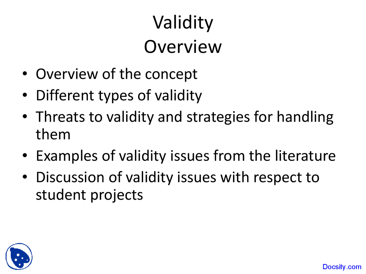Validity - Research Design - Lecture Slides | Slides Research ...
