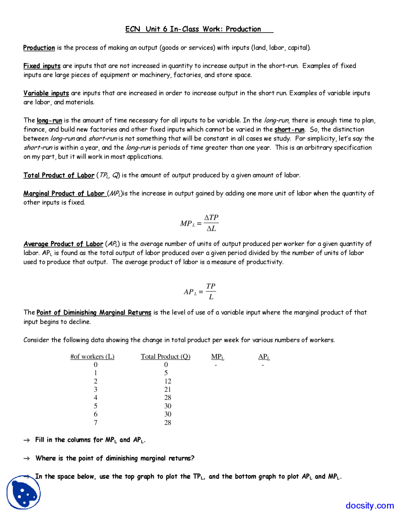 Production Principles Of Microeconomics Assignment Docsity
