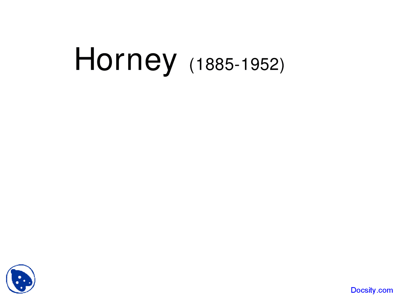 Horney Personality Theory Lecture Slides Docsity