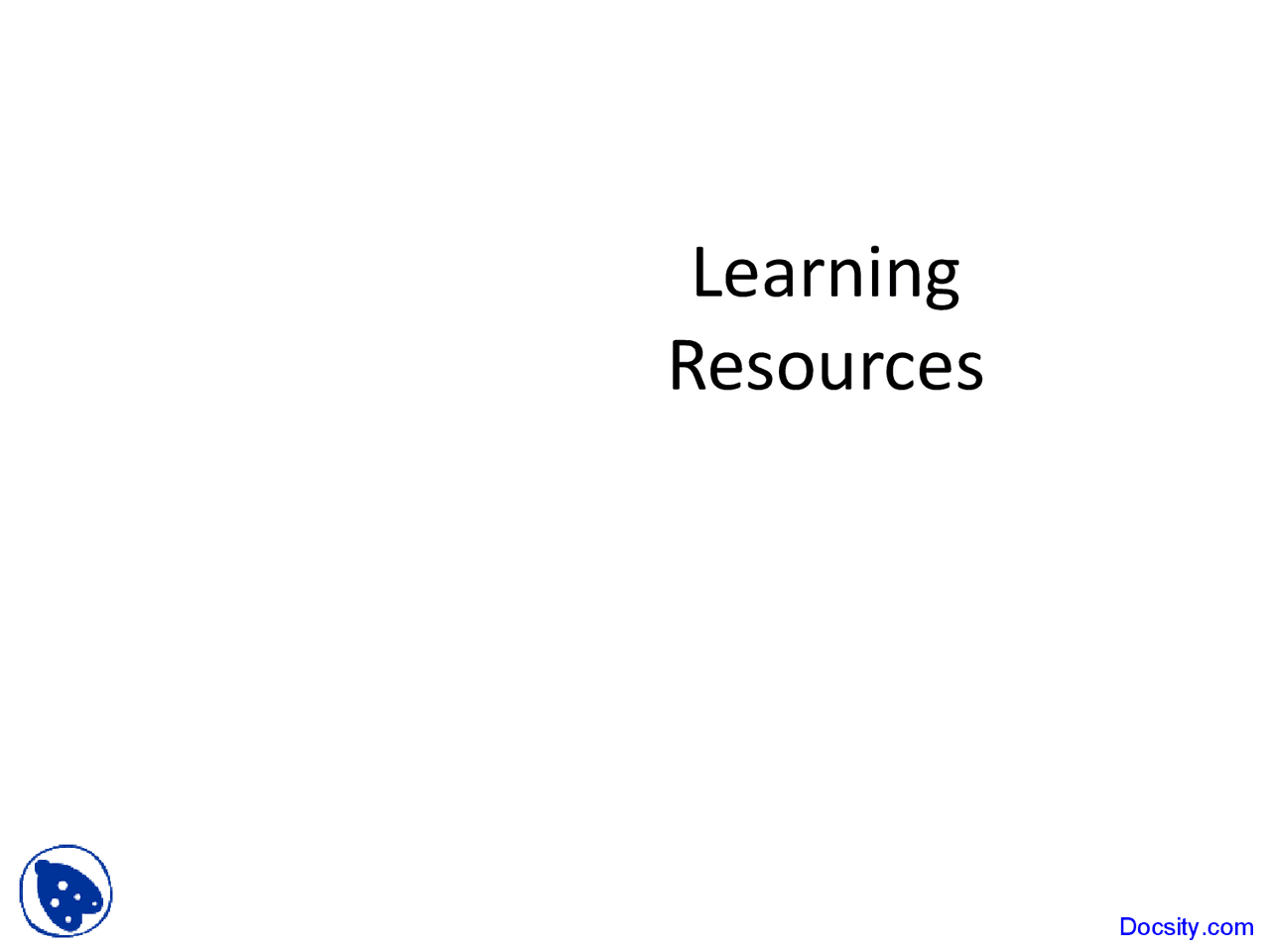 Learning Resources Pediatrics Lecture Slides Docsity