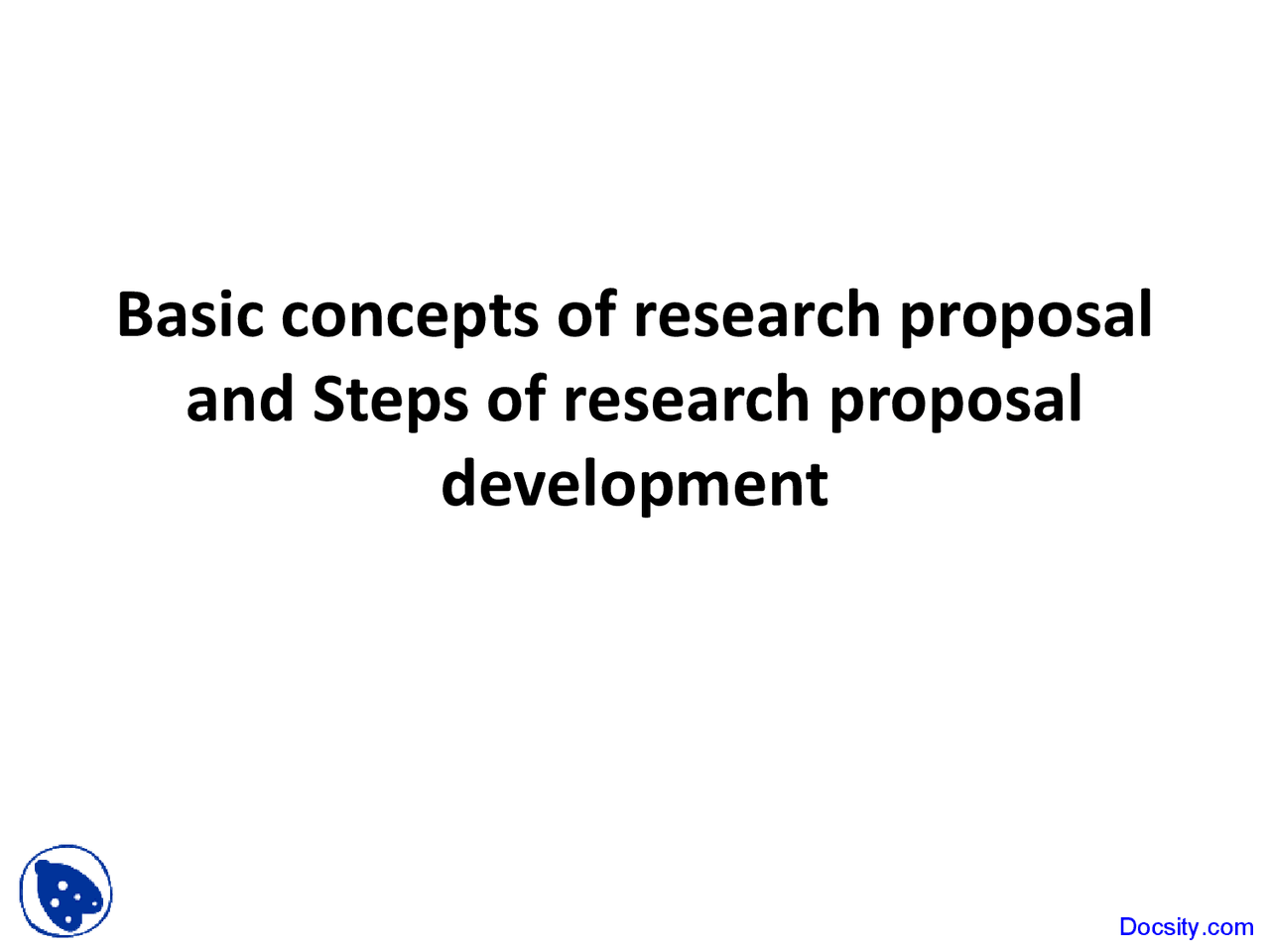 Research Proposal Development Pediatrics Lecture Slides Docsity