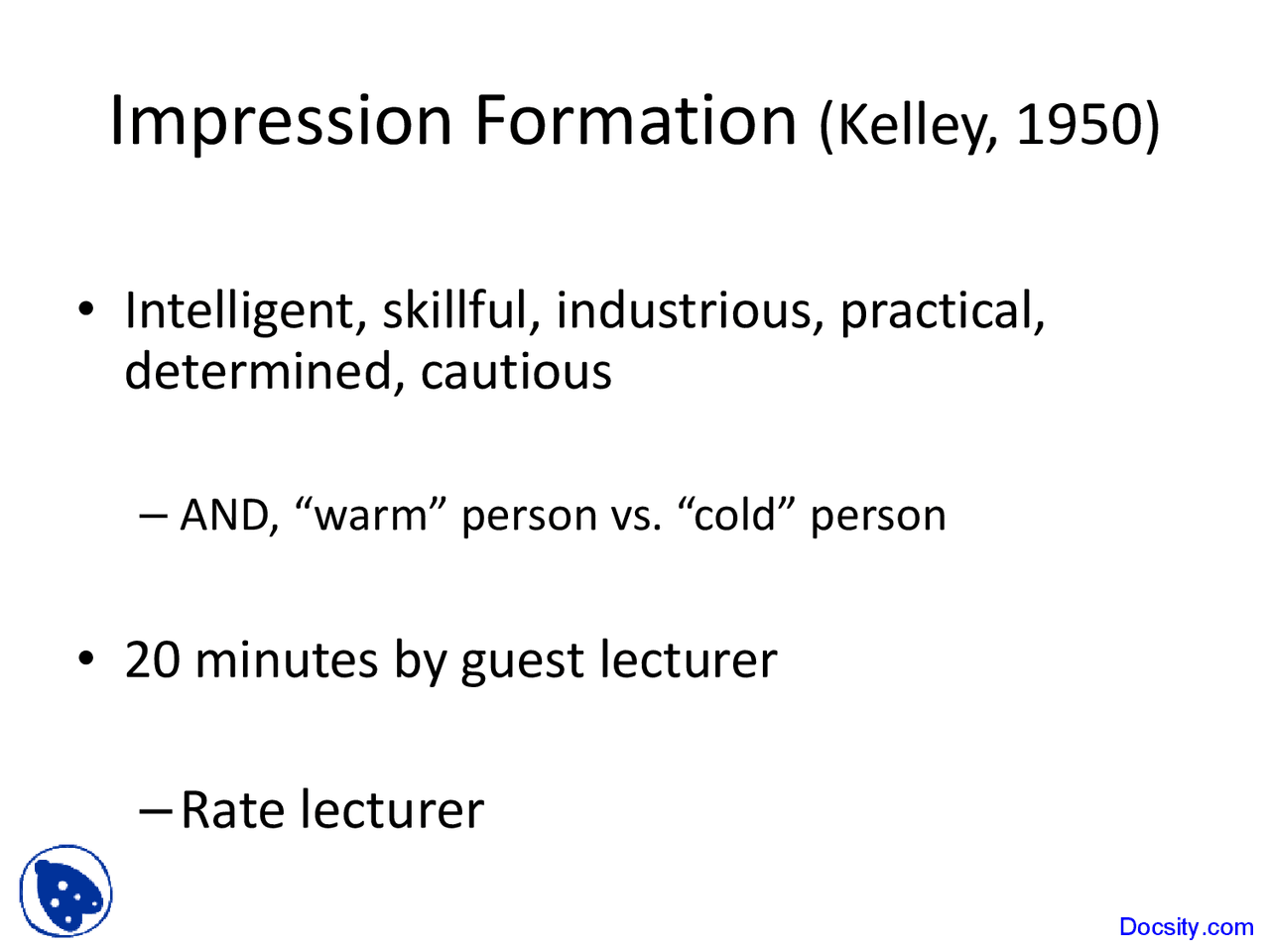 Impression Formation - Fundamentals of Psychology - Lecture Slides ...