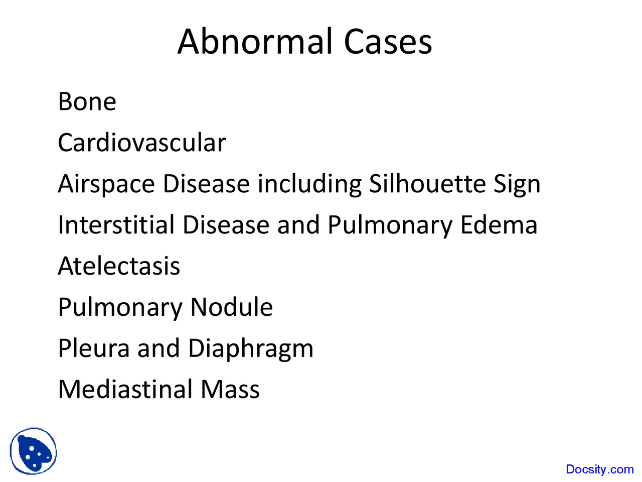 Chest Imaging Radiology Lecture Slides Slides Radiology Docsity