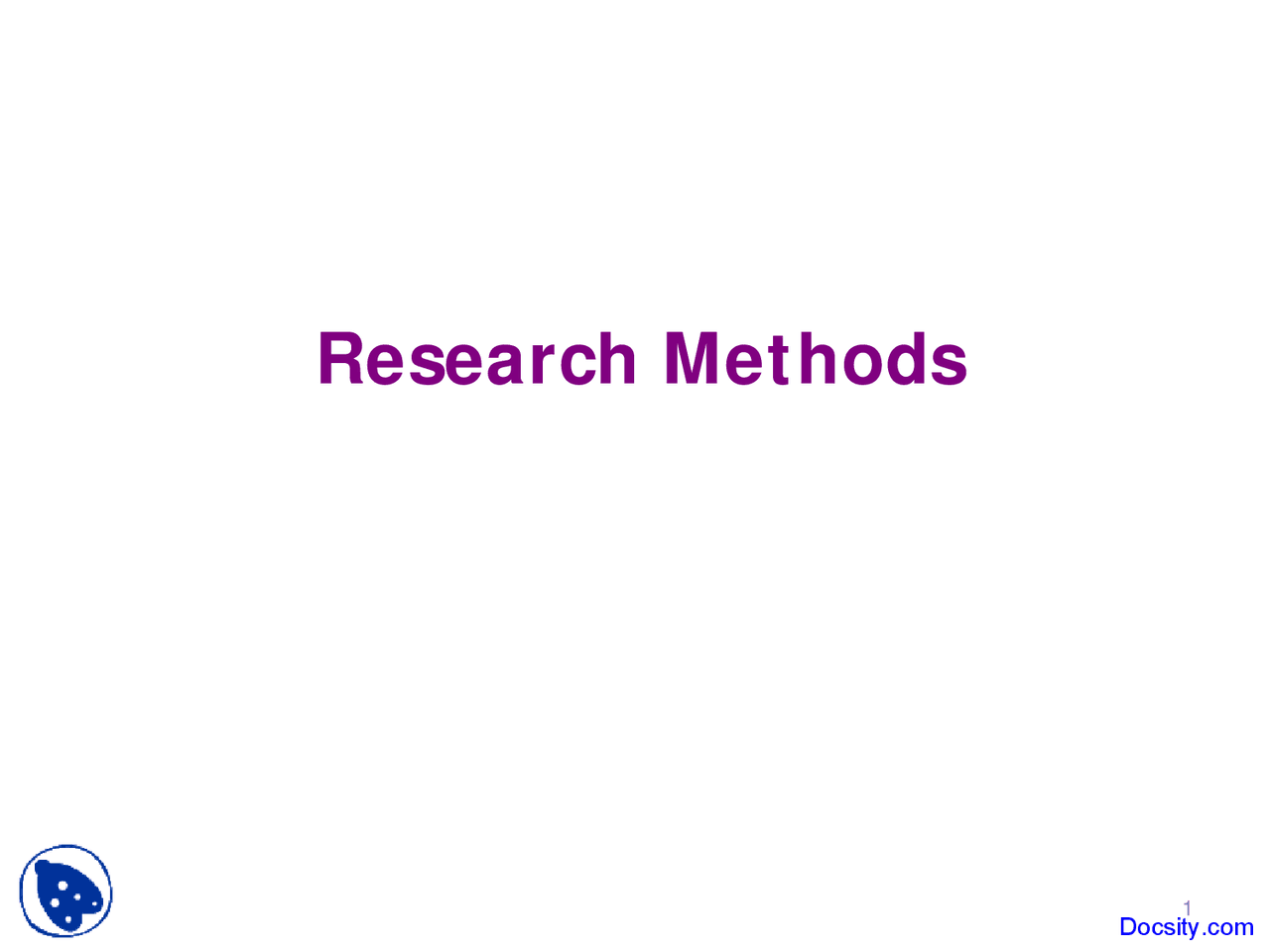 Research Methods Critical Thinking Lecture Slides Docsity