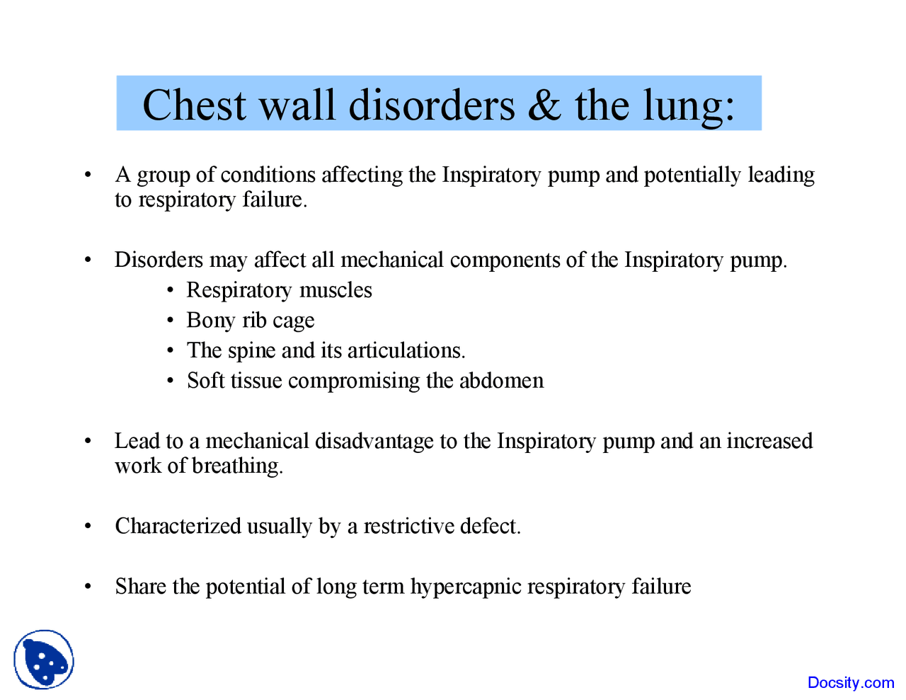 Chest Wall Disorders and Lungs - Pulmonary Medicine - Lecture Slides ...