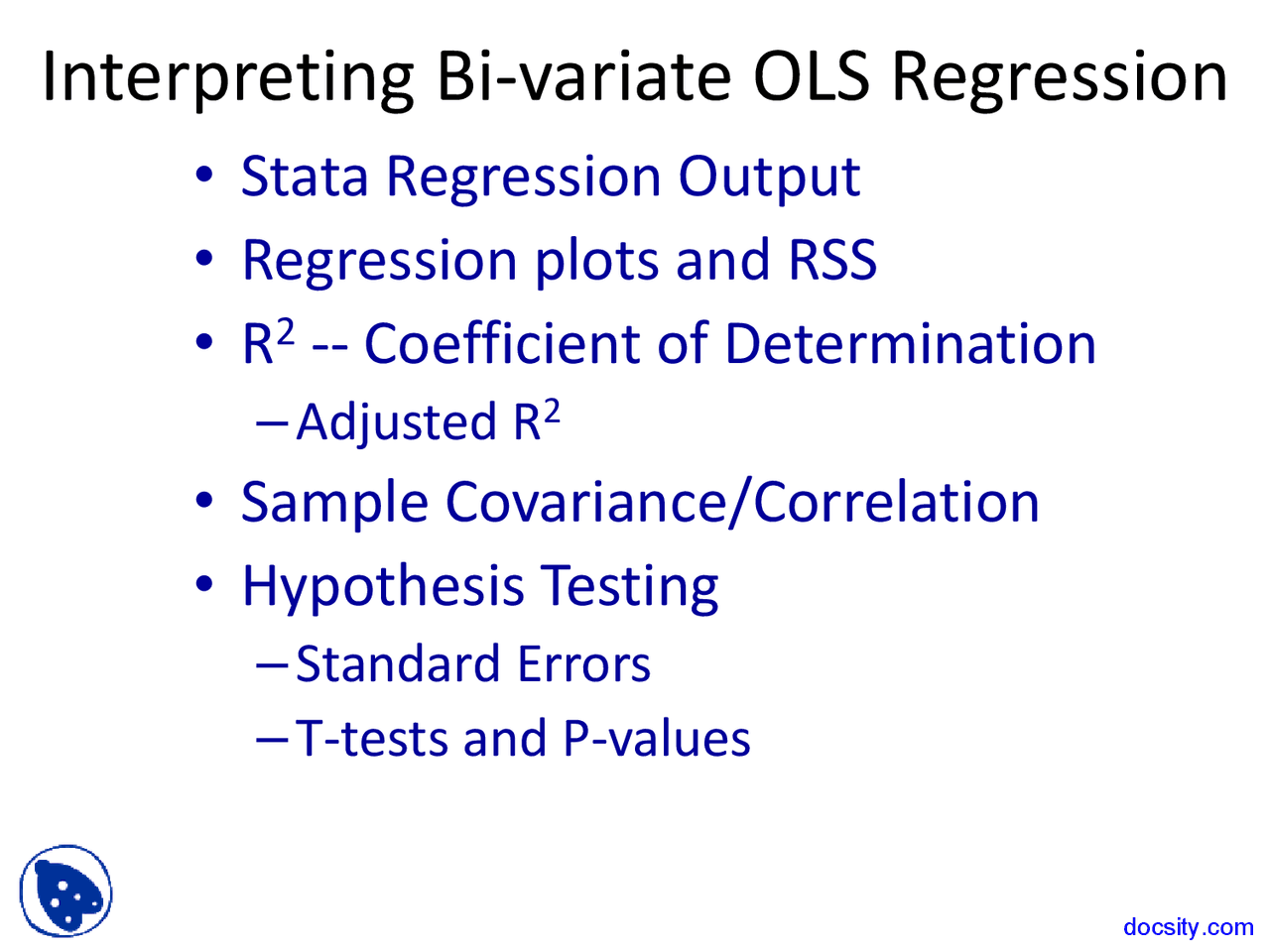 Stata Regression - Quantitative Methods in Public Management - Lecture Slides - Docsity