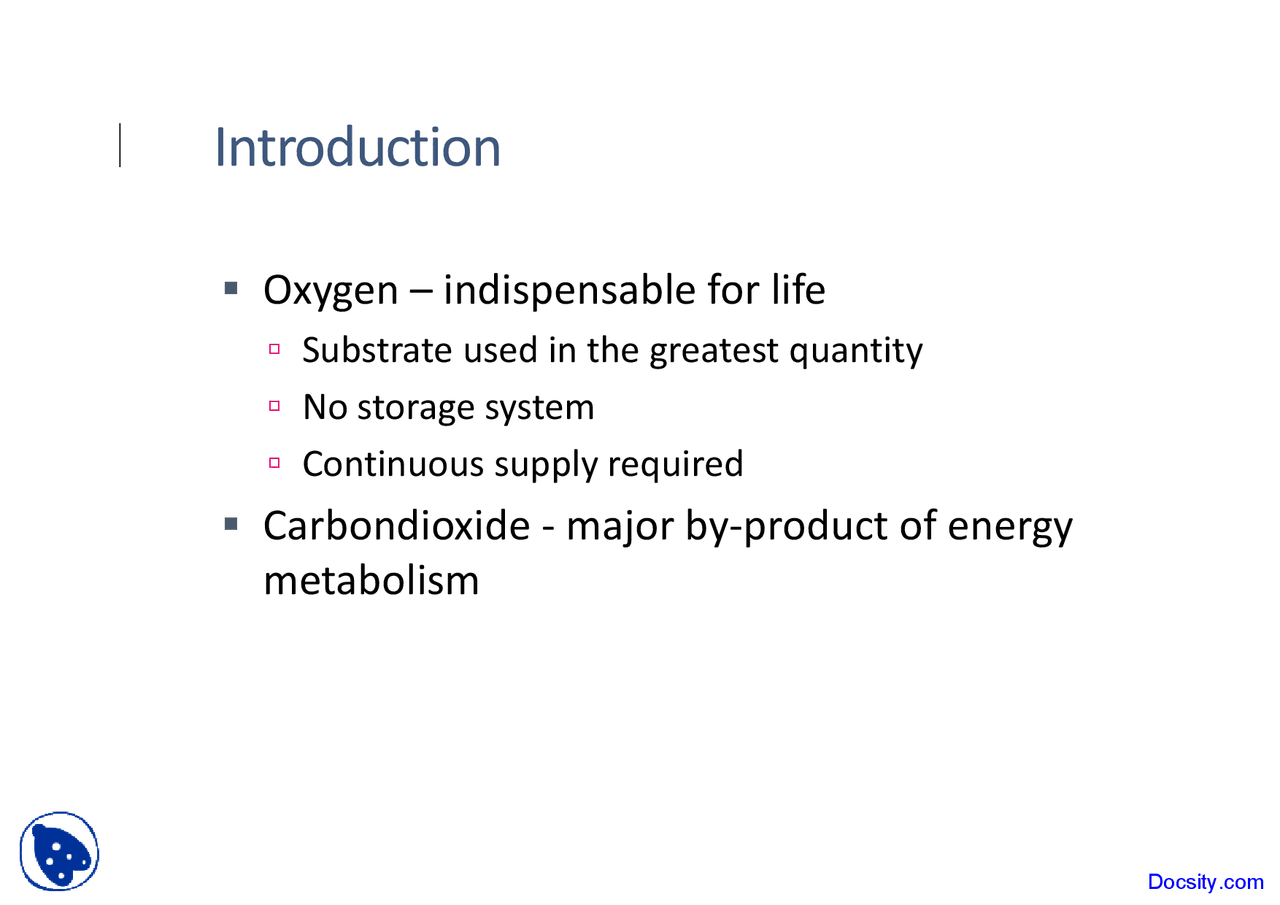 Oxygen Cascade Pulmonary Medicine Lecture Slides Docsity