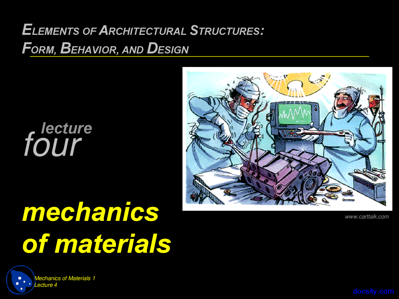 Materials Elements Of Architectural Structures Lecture Slides Docsity