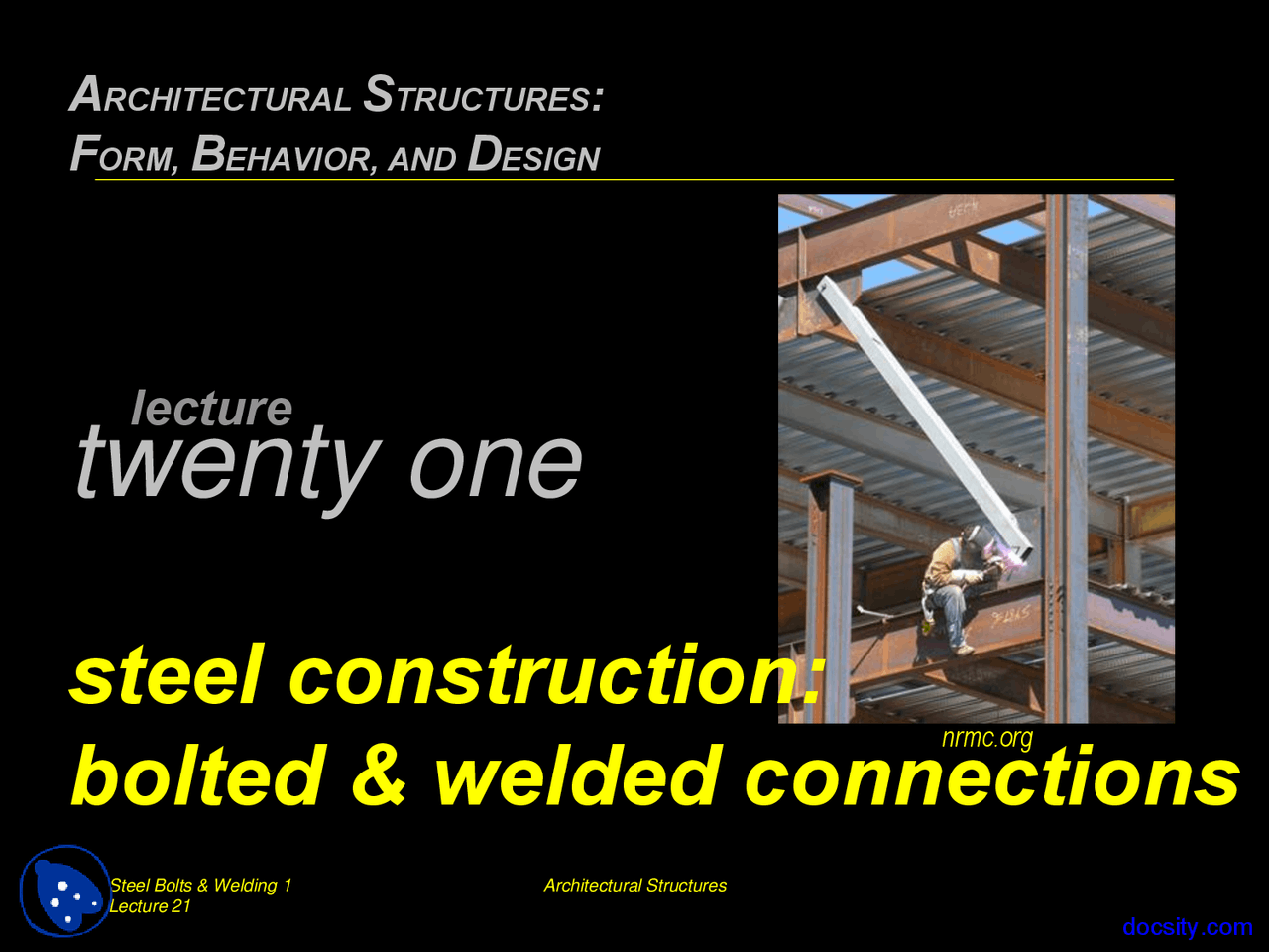 Welded Connections Architectural Structures Lecture Slides Slides