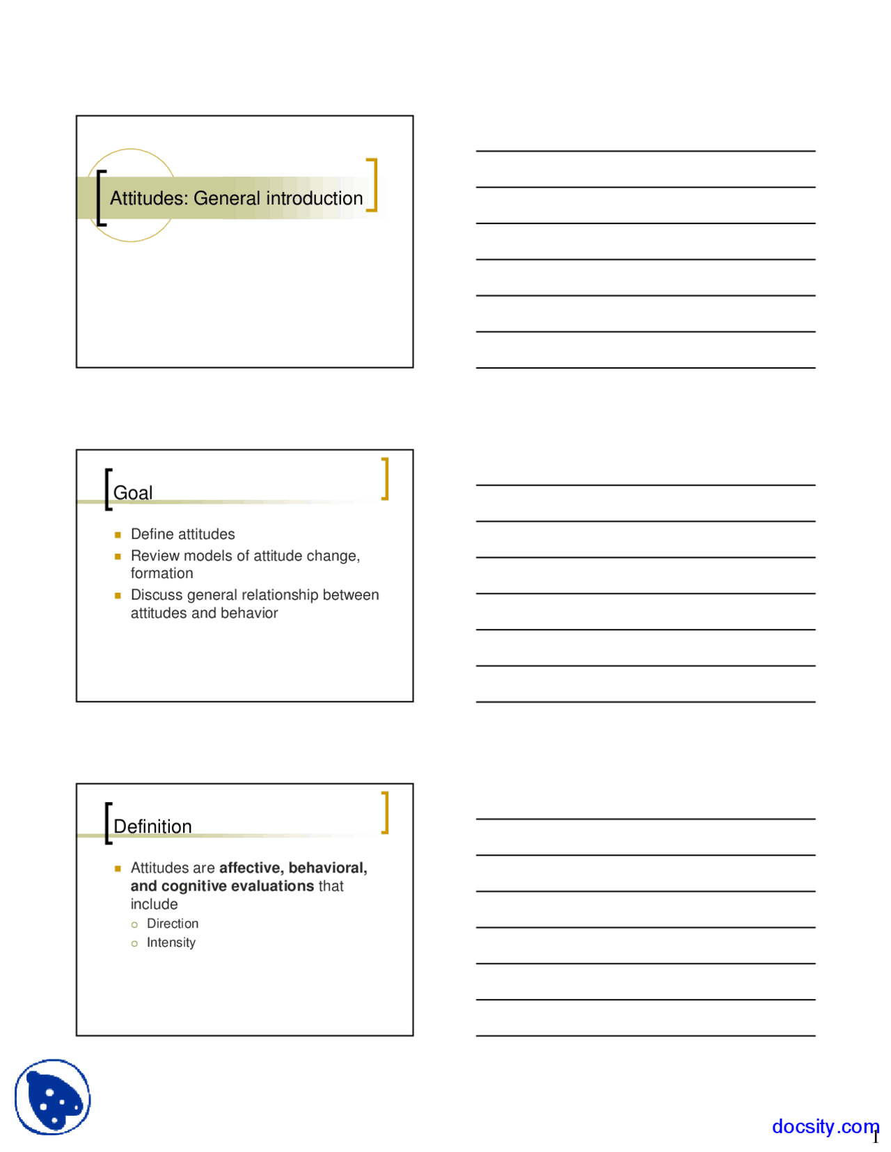 Attitudes Managing Organizational Behavior Lecture Slides Docsity